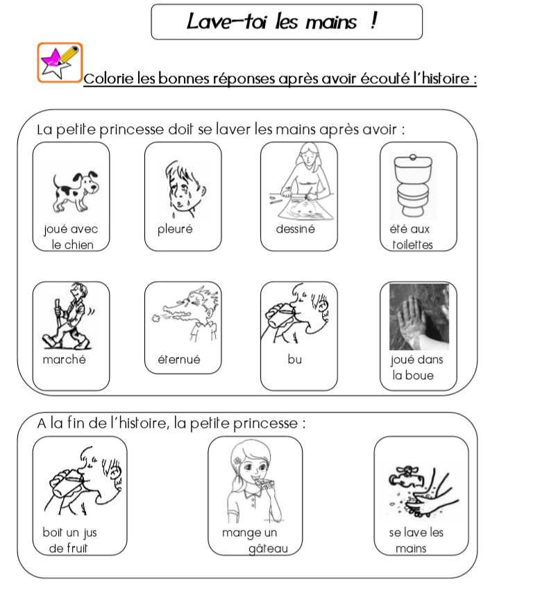 lave toi les mains compréhension 2